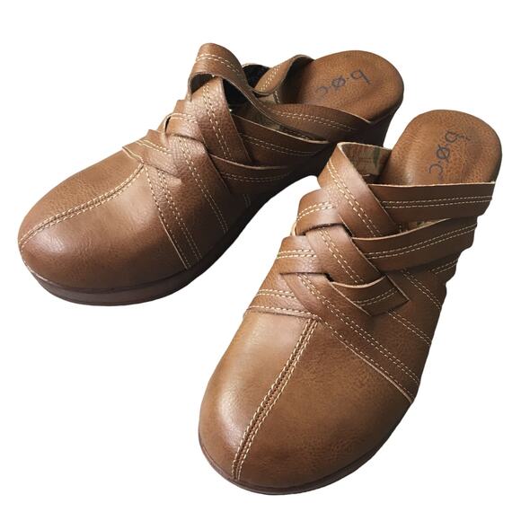 boc | Shoes | Boc Johana Cognac Nubuck Clogs Heeled Shoes Brown Tan ...